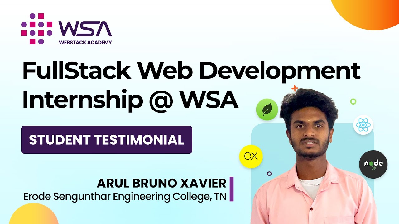 Intern Testimonial | Online Free Internship in Full Stack Web ...