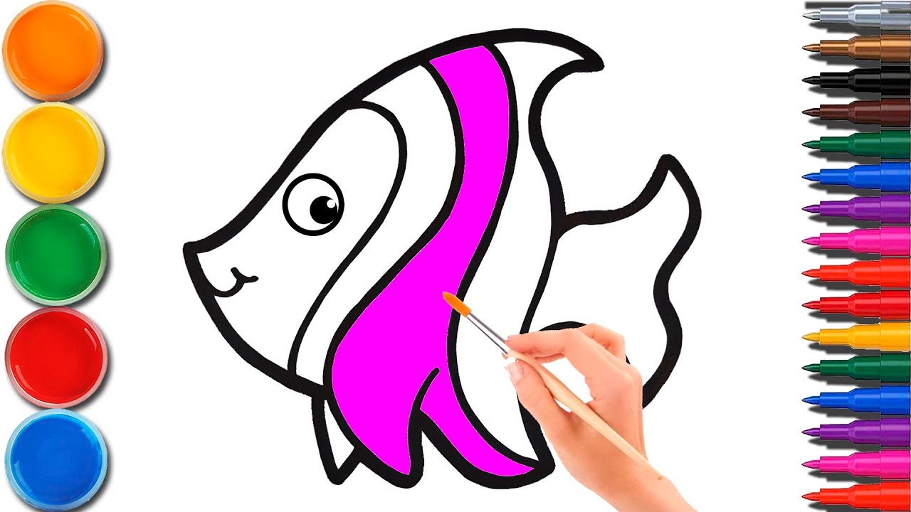 🐠How to draw a cute fish - Drawing is easy - YouTube