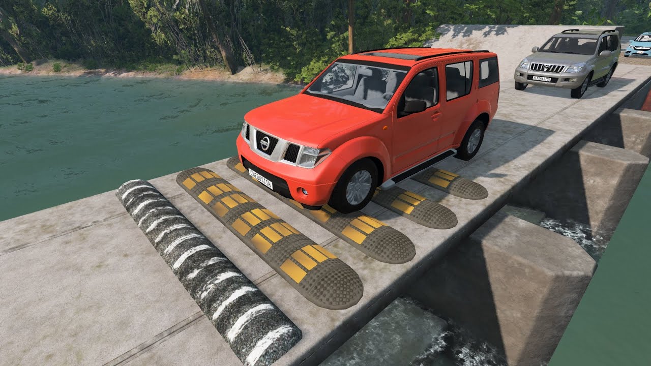Cars vs Multi Speed bumps Beamng drive - YouTube