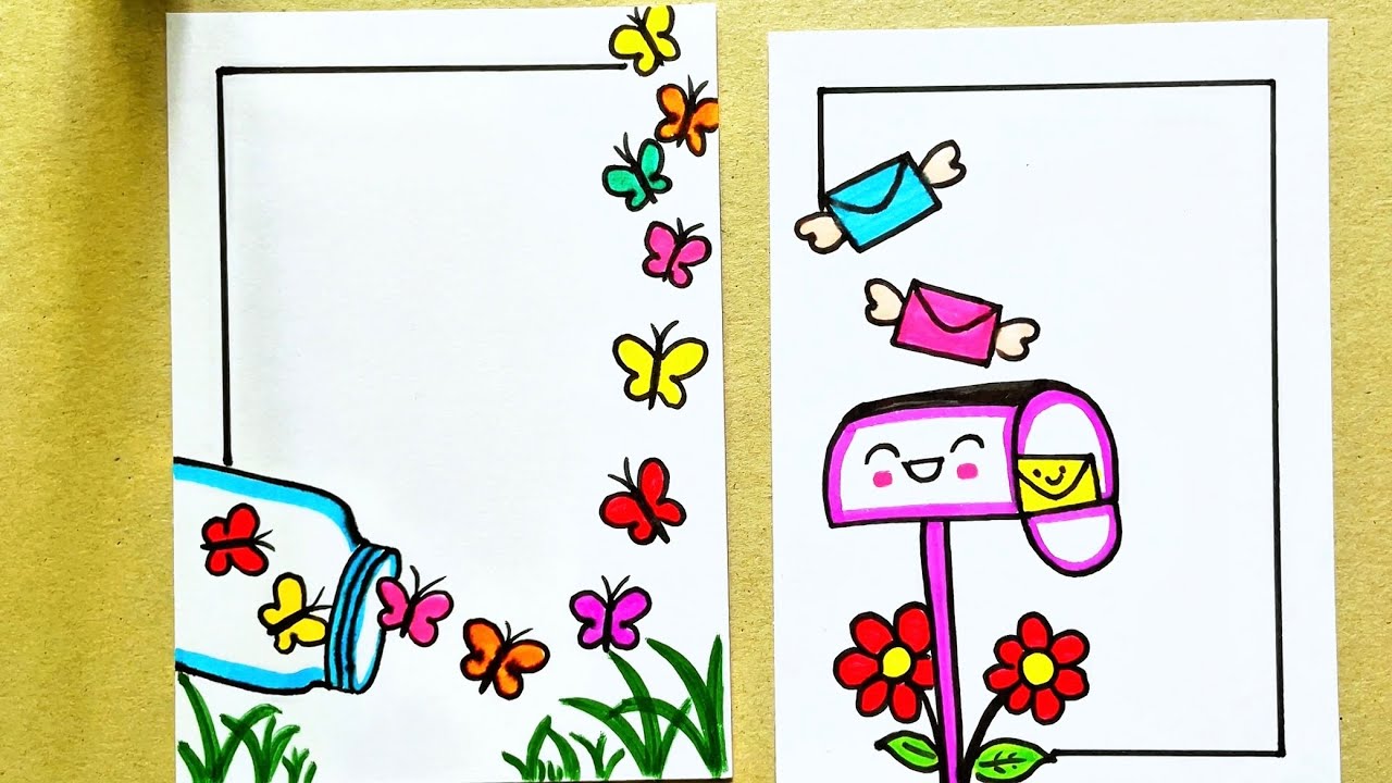 Cute Border Designs| Project Work Designs| File Decoration Ideas| Front ...