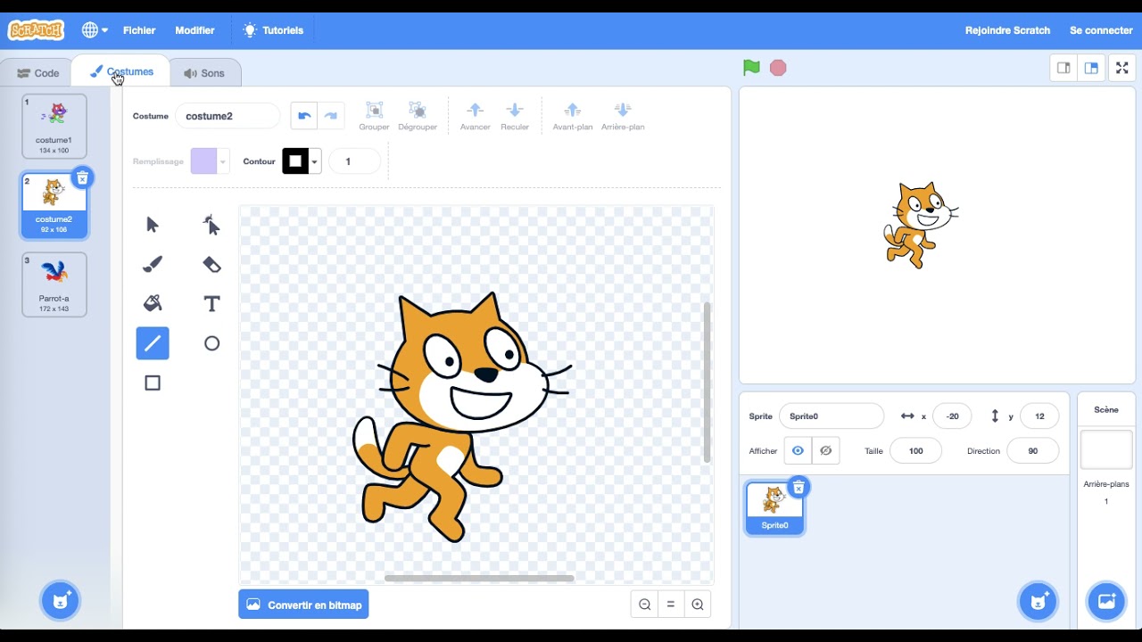 Présentation de l'interface graphique de Scratch 3.0 au collège. - YouTube