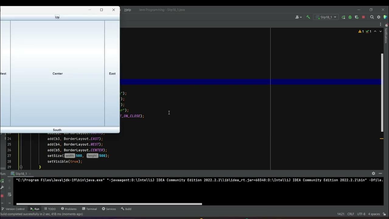 SPPU TYBSC Computer Science Java Practical Border Layout Manager - YouTube