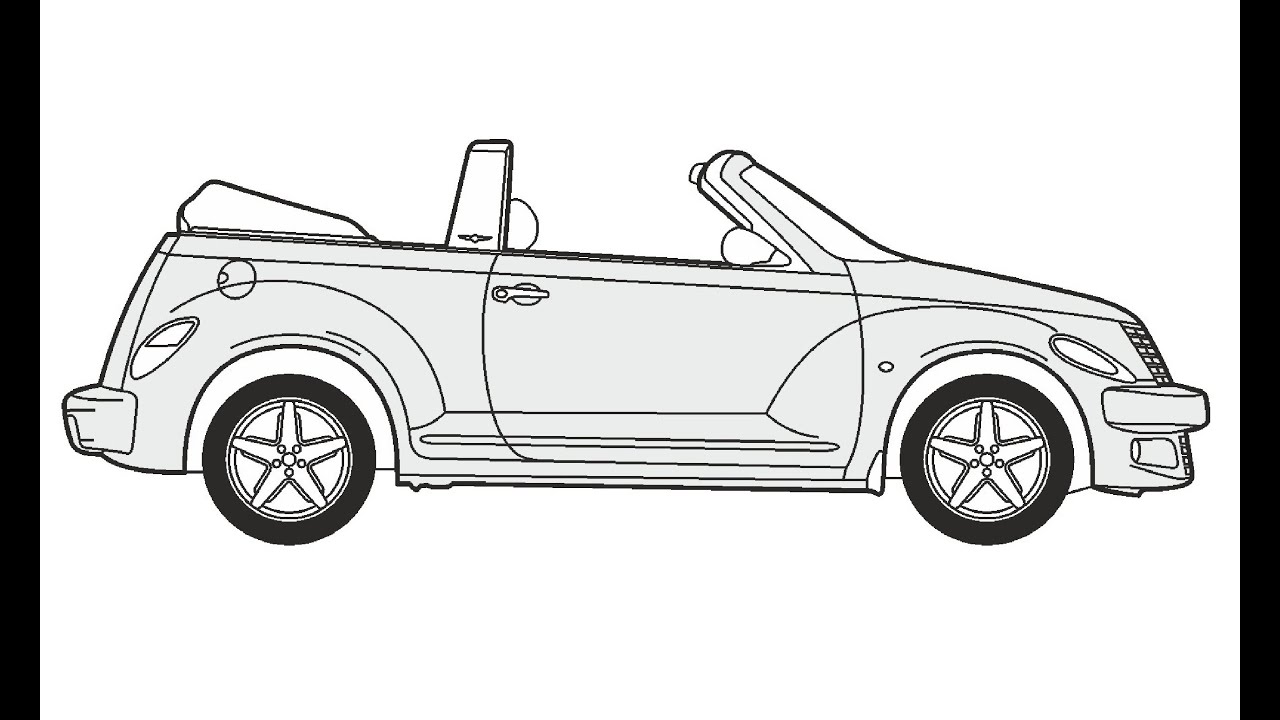 How to Draw a Chrysler PT Cruiser Cabrio / Как нарисовать Chrysler PT ...