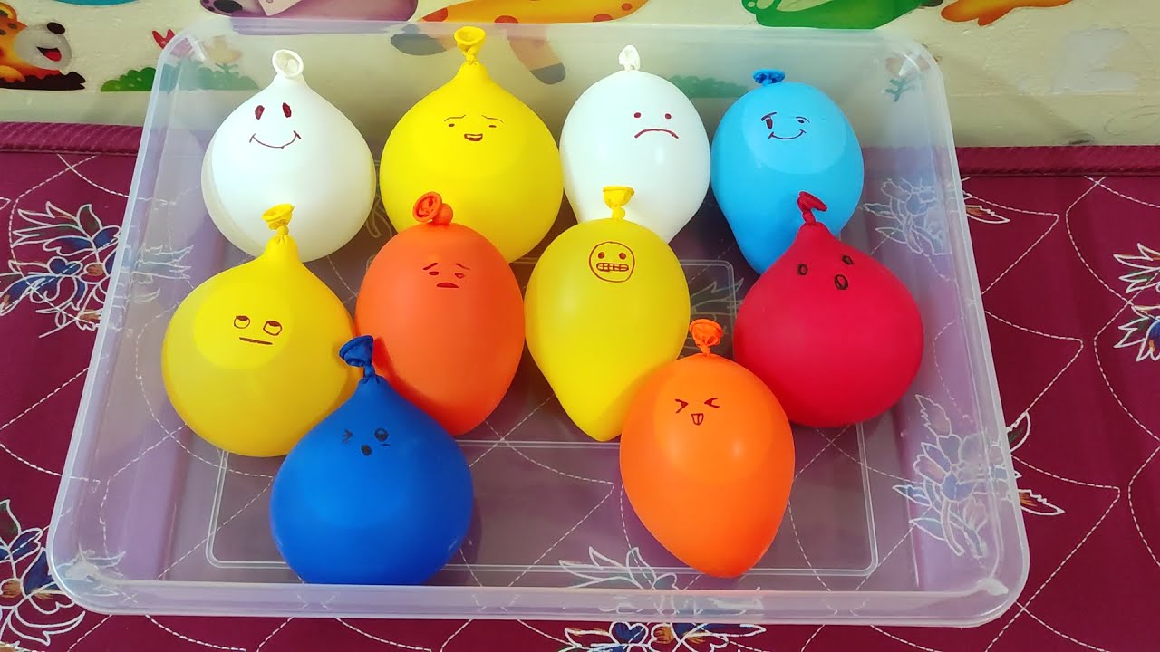 Water Balloons Slime Exploding with Funny smiley - YouTube
