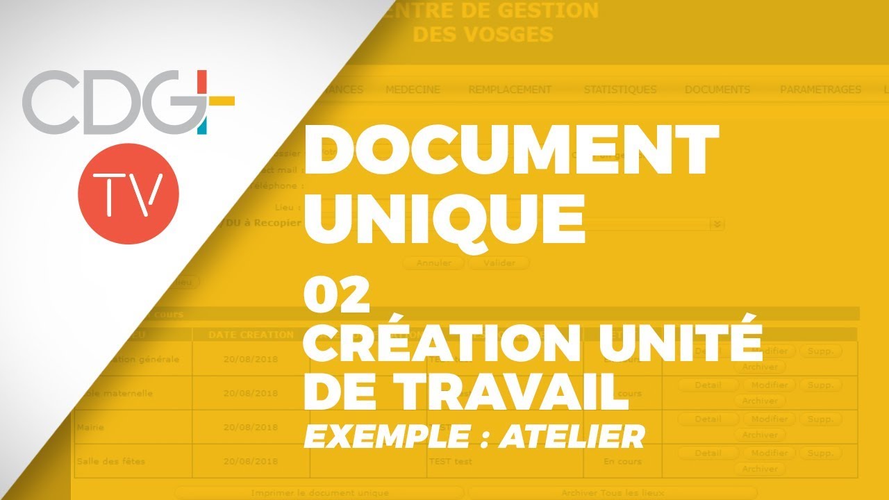 [Document Unique] Création d'une unité de travail - YouTube