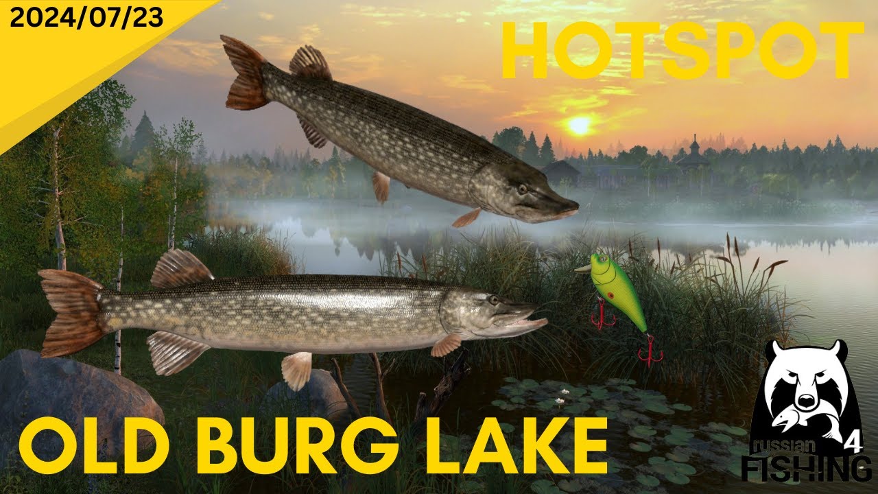 CRAZY active PIKE spot Old Burg Russian Fishing 4 - YouTube