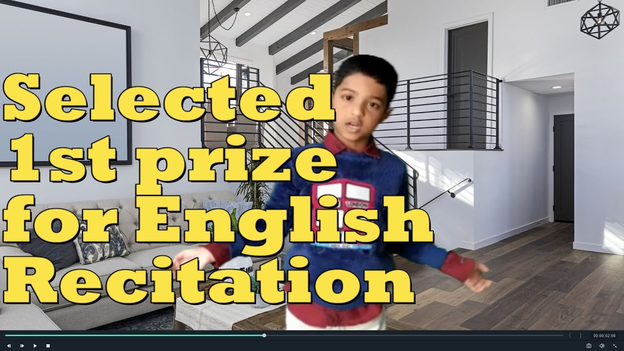 Selected 1st prize for English Recitation class -1 - YouTube