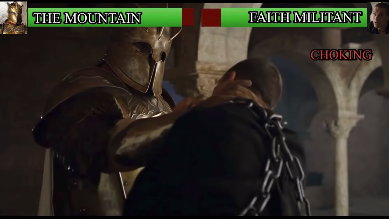 The Mountain vs Faith Militant with Healthbars: Game of Thrones - YouTube