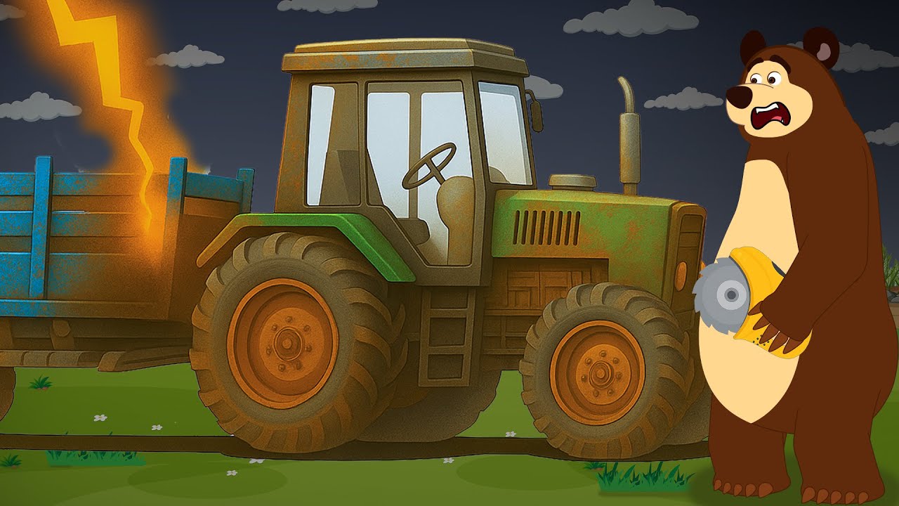 Bear Repairs the Tractor After a Lightning Strike ⚡ | Animated Garage ...