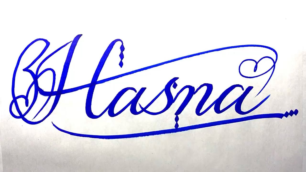 Hasna Name Signature Calligraphy Status | #moderncalligraphy #cursive # ...