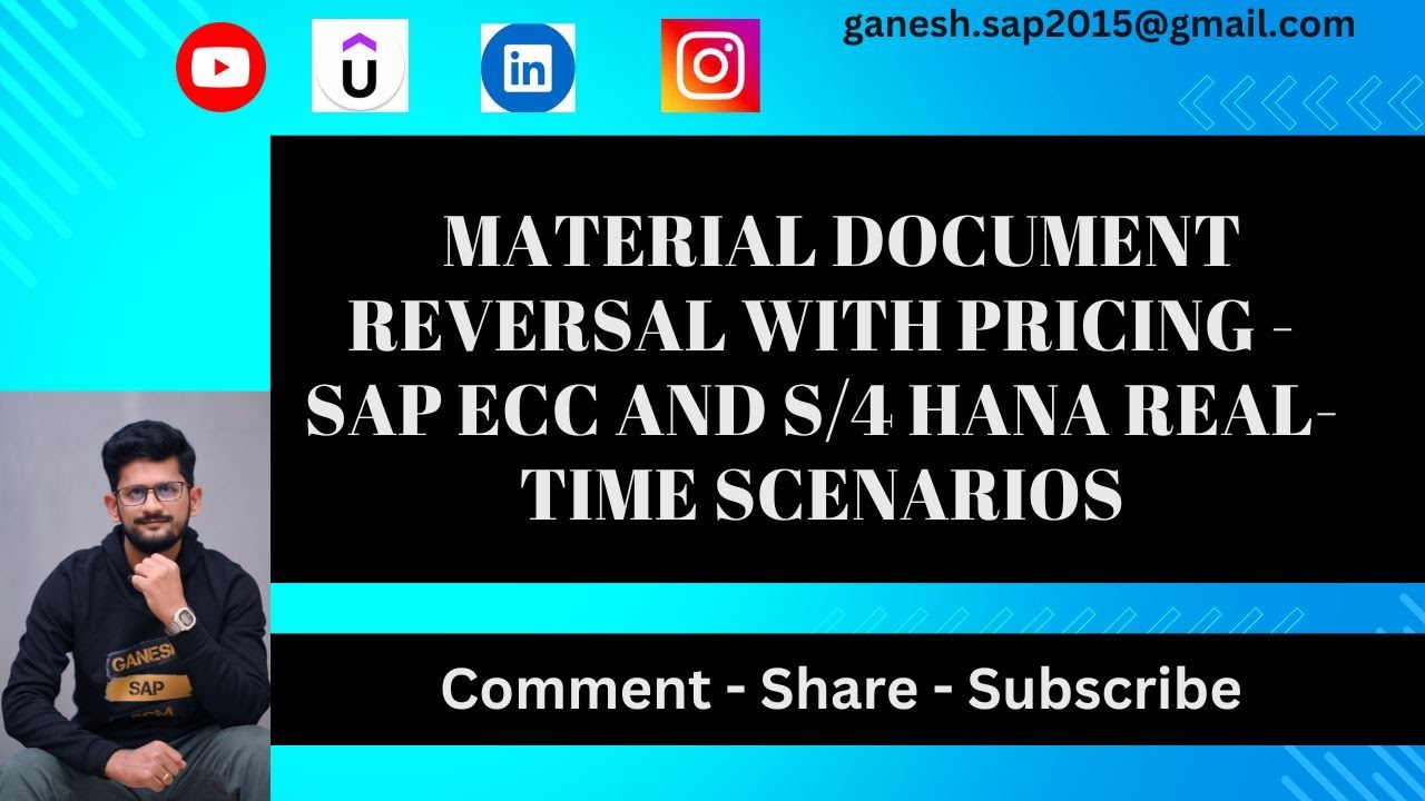 Material Document Reversal with Pricing - SAP ECC and S/4 HANA Real-Time scenarios - YouTube