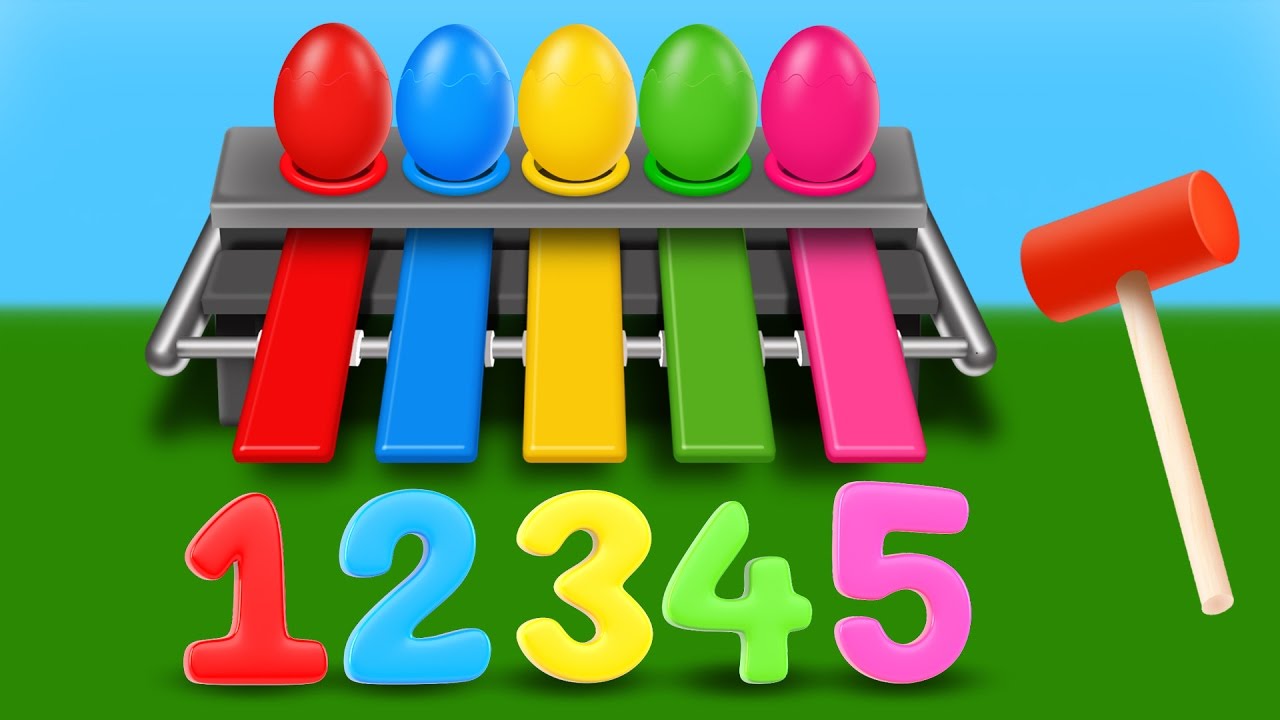 Learn Colors and Numbers with Wooden Hammer Educational Toys for Kids ...