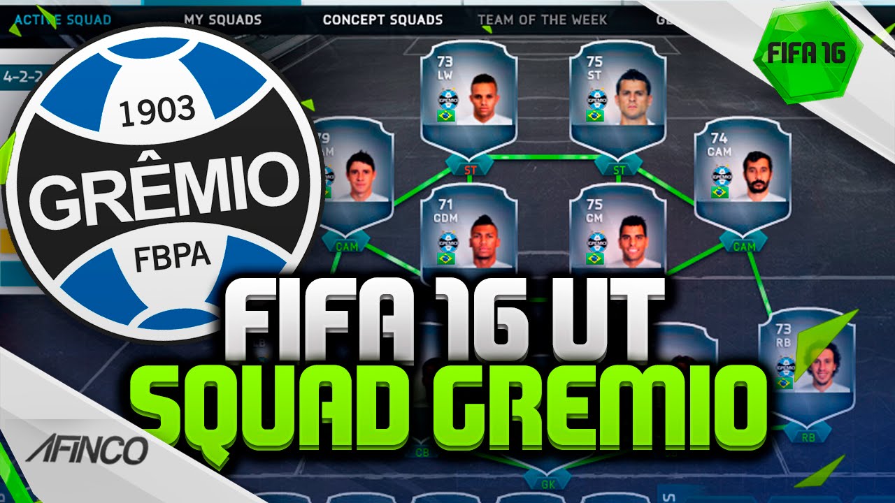 GRÊMIO NO FIFA 16 ULTIMATE TEAM - YouTube