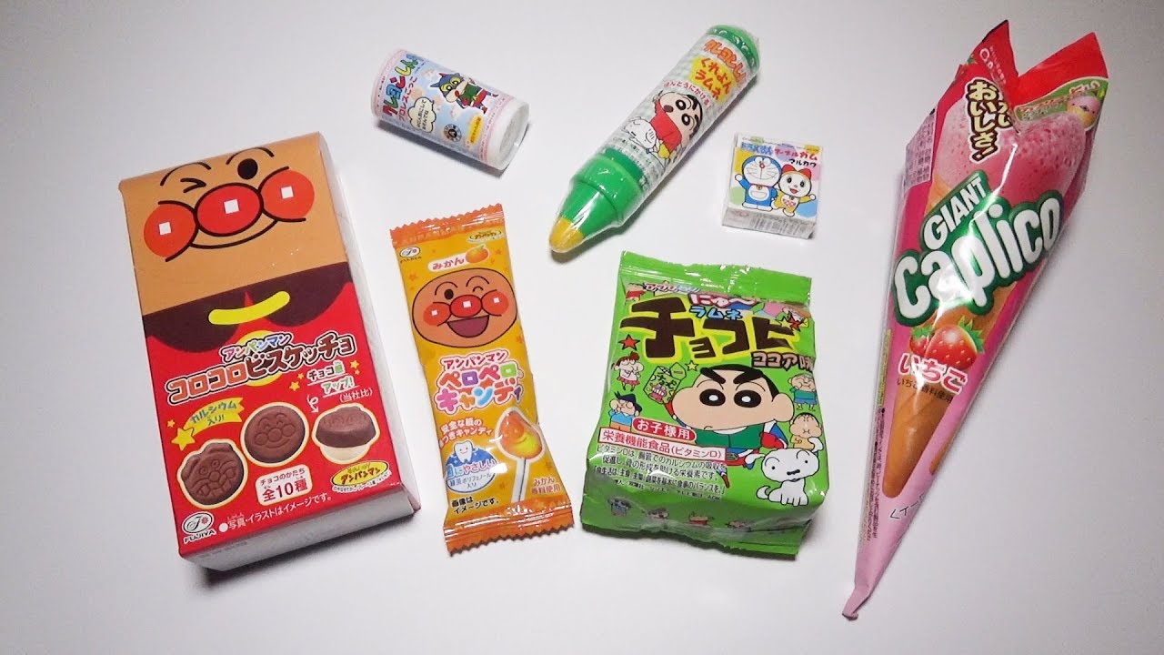 Anpanman lollipop,Crayon Shin-chan mint,Doraemon chewing gum,Strawberry ...