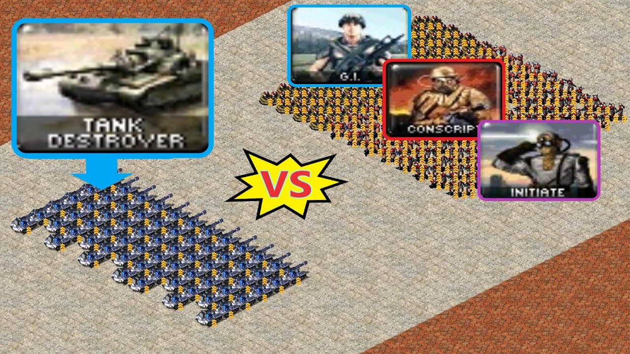 Tank Destroyer vs Main Infantry - Red Alert 2 - YouTube