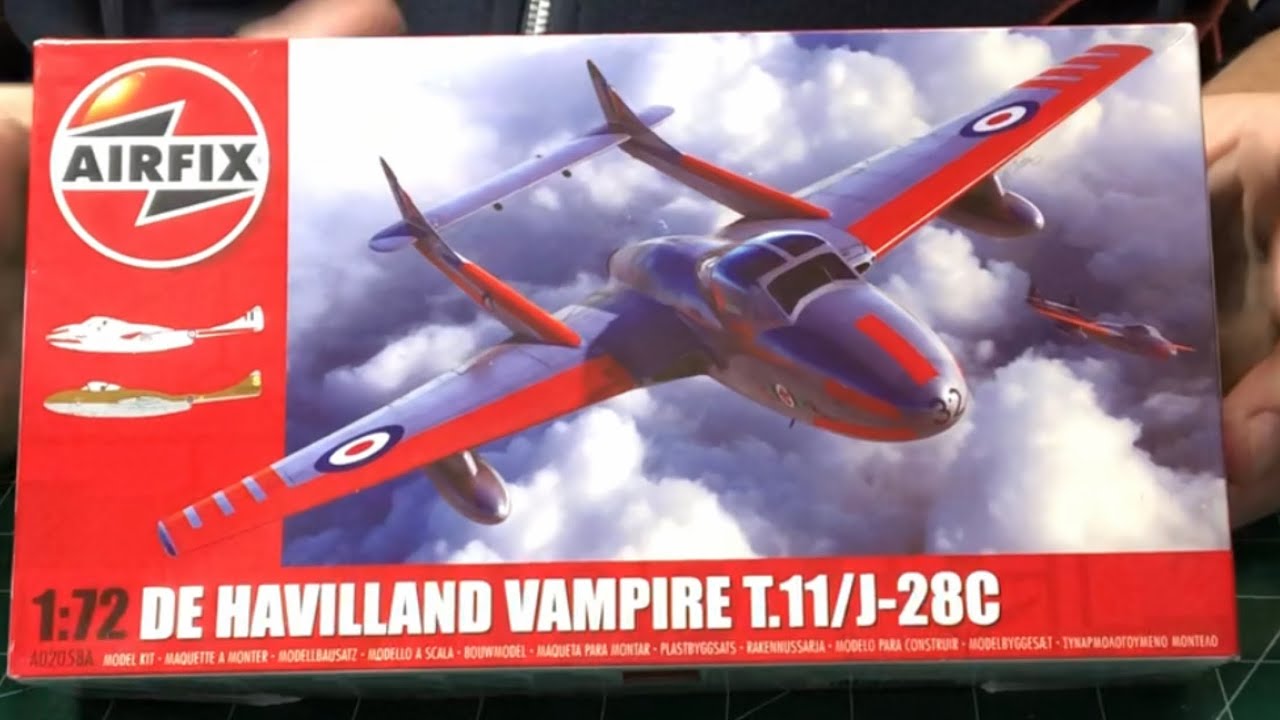 1:72 scale airfix vampire part 3 - YouTube