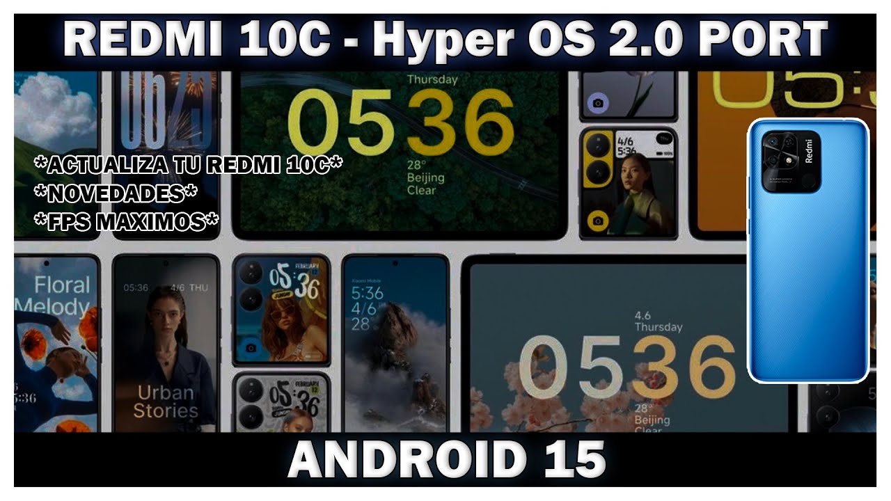 Redmi 10C - Hyper OS 2.0 PORT ! FUNCIONES DE GAMA ALTA Y FPS MAXIMOS ...
