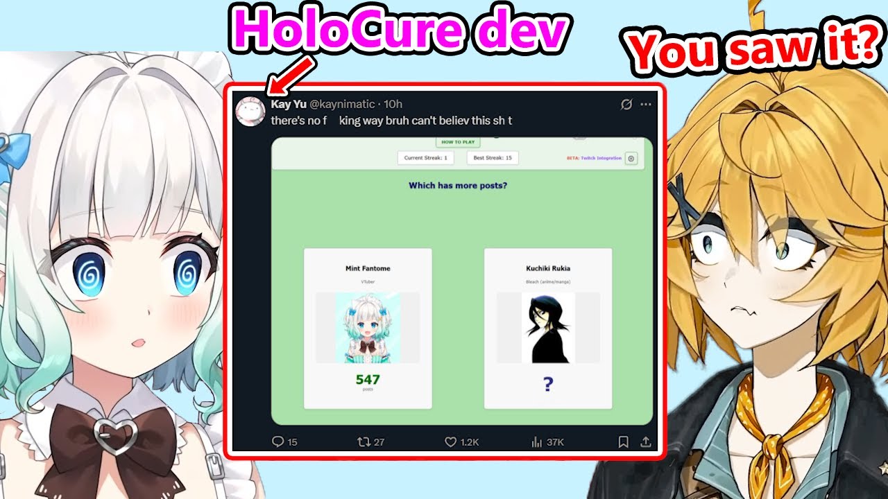 Mint and Doki lost it when the HoloCure dev found Mint on RULE34DLE ...