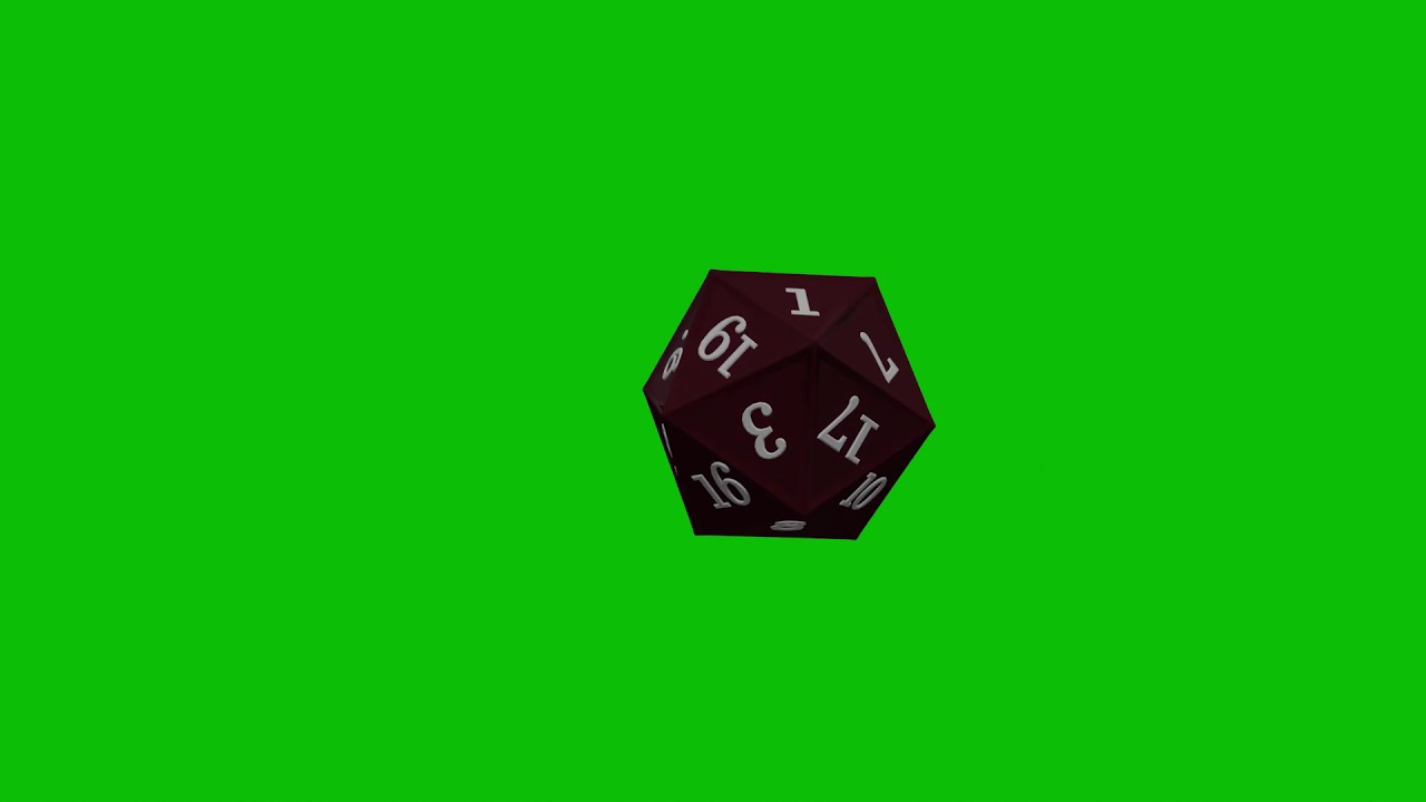 D20 rolling a 1 greenscreen - YouTube