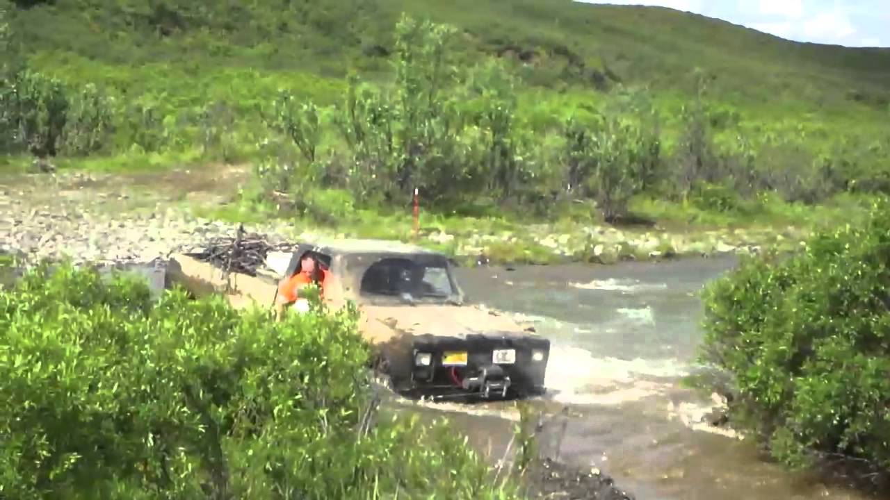 Lifted Chevrolet K30 CUCV M1028 River Crossing Fail in Eureka - YouTube
