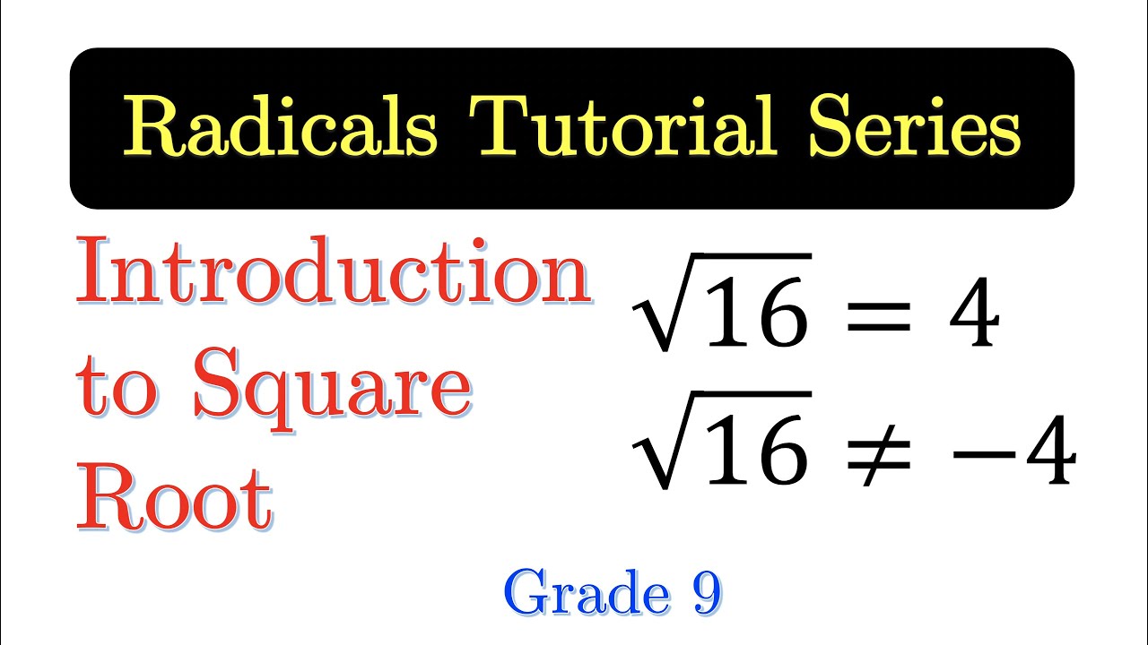 RAD01 Introduction to Square Roots - YouTube