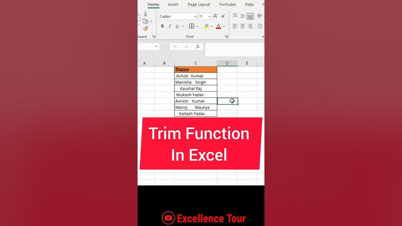 How To best use trim function in Excel | #shorts #excel #excellencetour ...