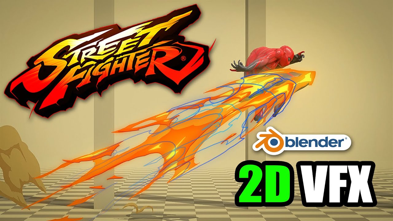 Street Fighter 2D VFX with Grease pencil in Blender timelapse - YouTube
