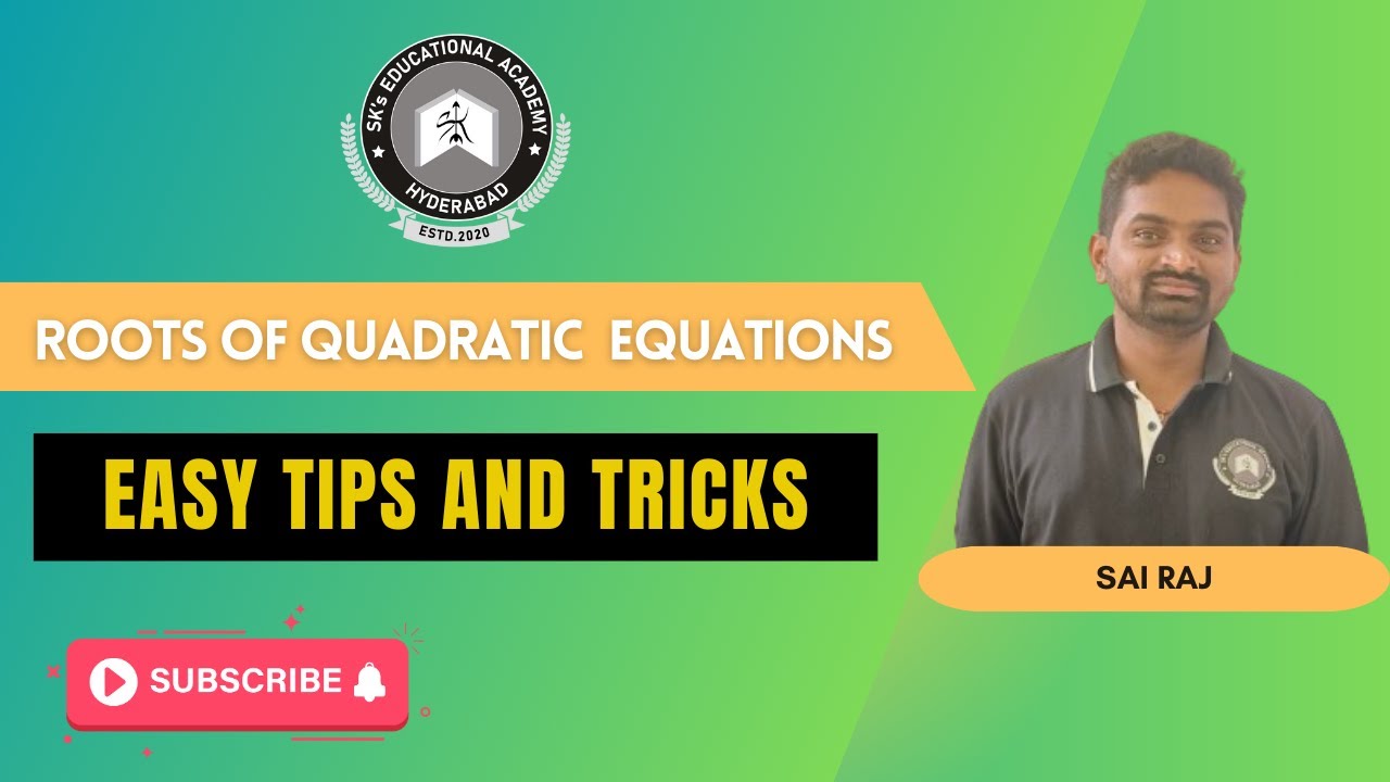 How to Find the Roots(Zeros) of Quadratic Equations Easily | Quadratic ...