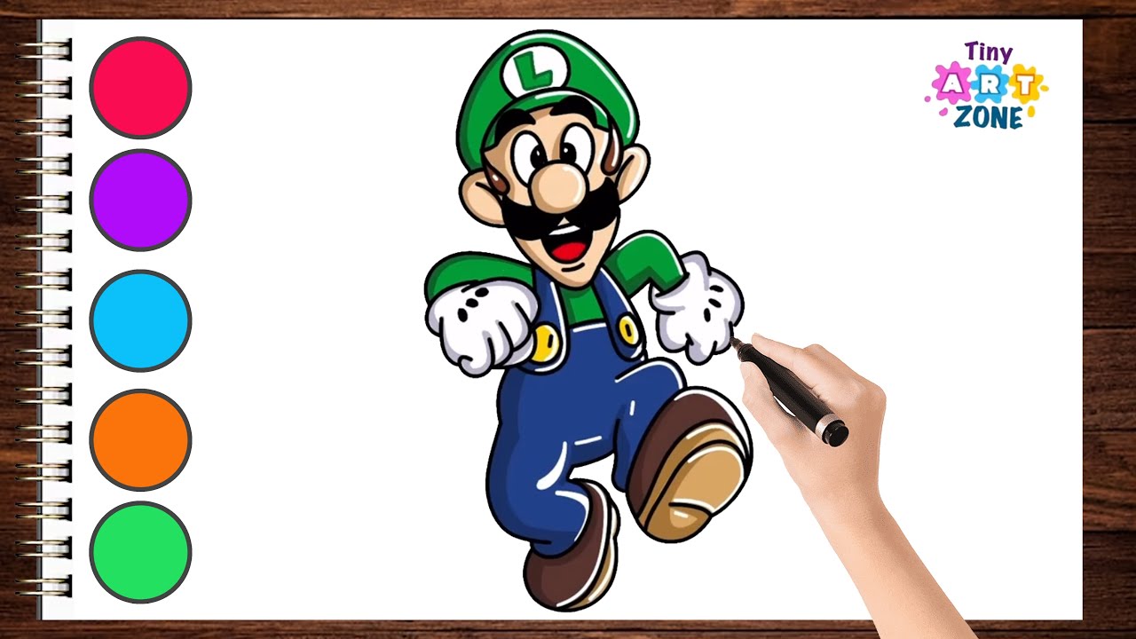 How to Draw Luigi Mario Mario Drawing easy step by step / Tiny Art Zone ...