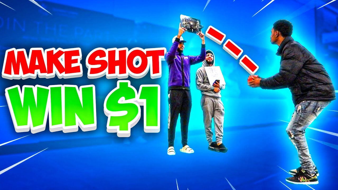MAKE the MINI HOOP SHOT, WIN $1! - YouTube