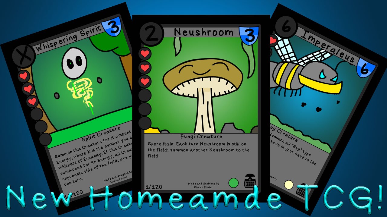 Homemade TCG Update! [Cards, Basic Rules, Stuff] - YouTube