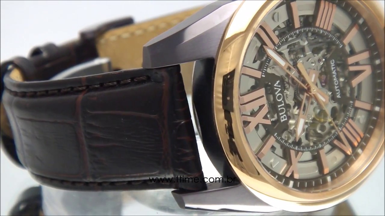 RELÓGIO BULOVA ESQUELETO AUTOMATICO WB31998M - YouTube