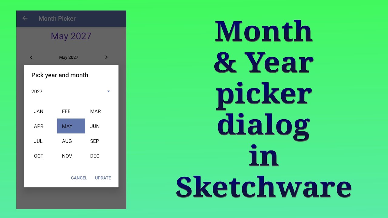 Month and Year picker dialog in Sketchware - YouTube