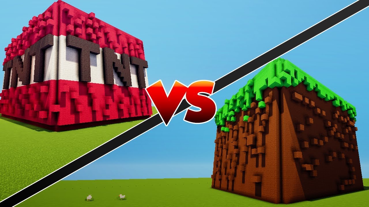 MEGA DIRT VS MEGA TNT Block - Minecraft Mod Versus - YouTube