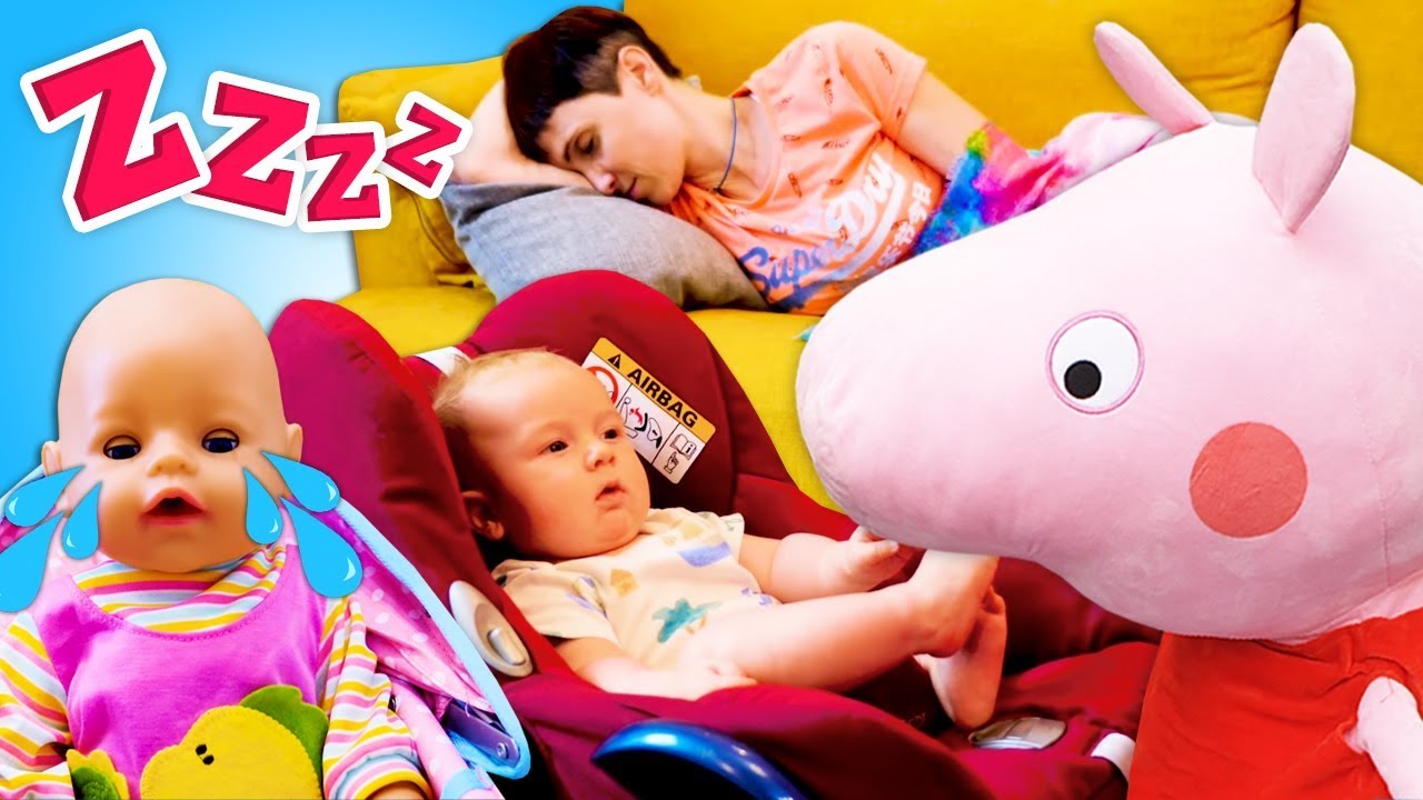 Pipsa Possu lapsenvahtina. Vauva- ja Baby Alive -nuket. Baby Born ...