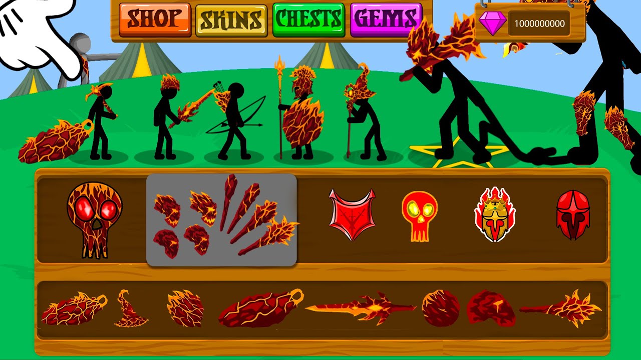 ALL CHARACTERS LAVA SKINS UNLOCKED SWORWRATH, ARCHER, SPEARTON, GIANT ...