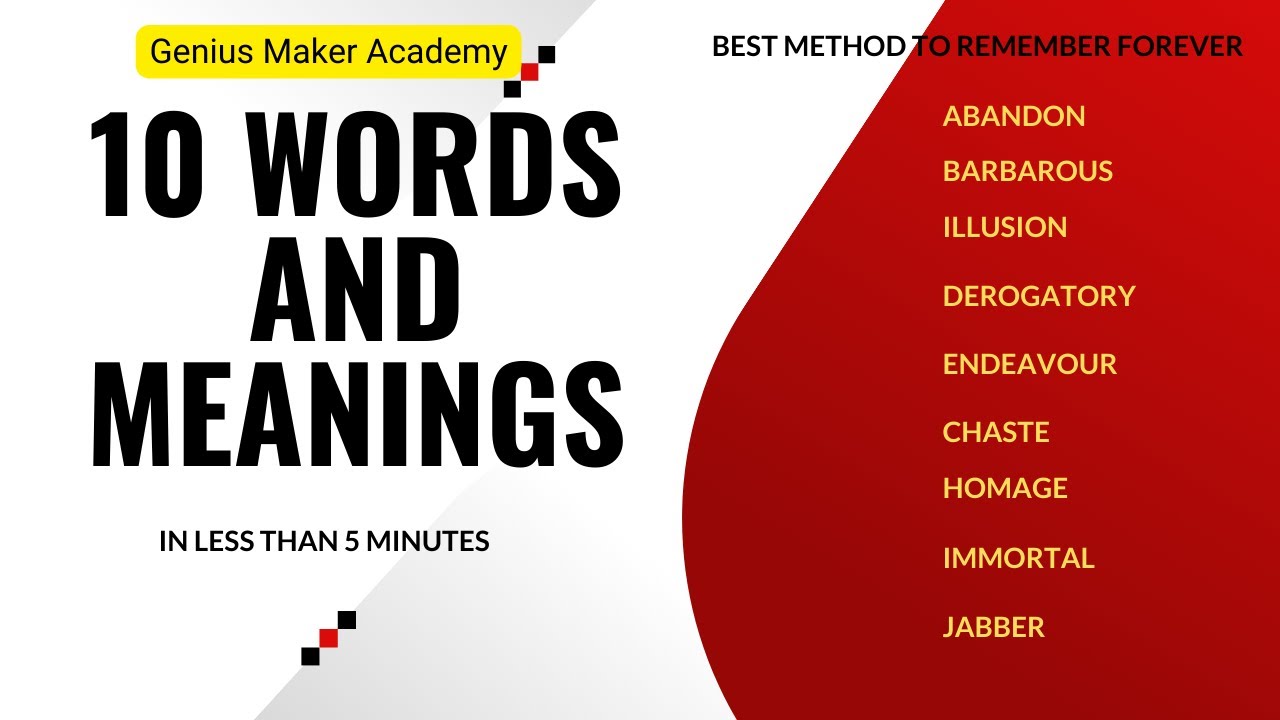 Remember Words and Meanings For Lifetime | Best Memory Method - YouTube