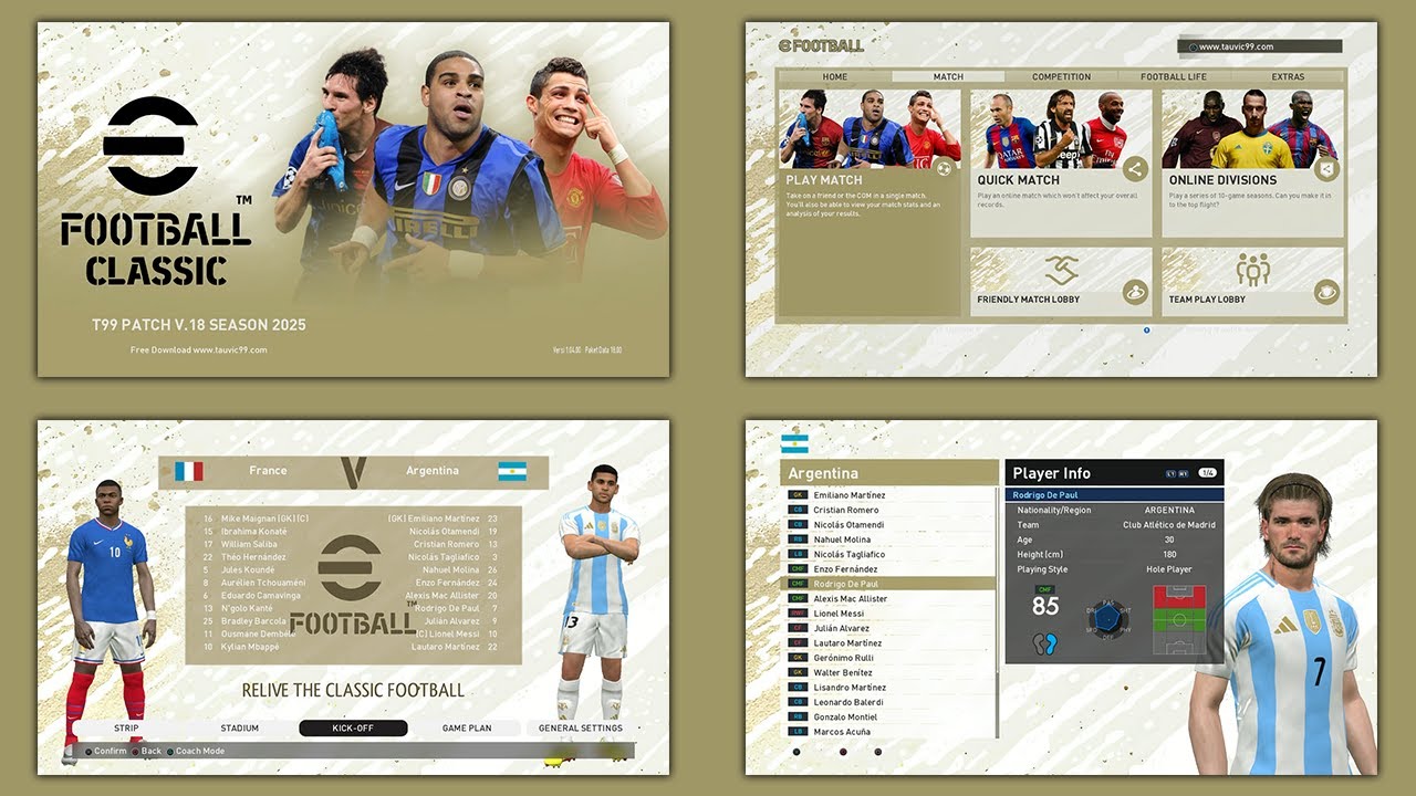 PES 2017 | E-Football Classic Graphic Menu 2025 by FR - YouTube