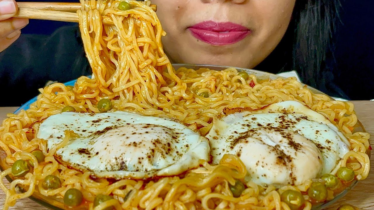 MASALA MAGGI MUKBANG | asmr eating indian maggi noodles - YouTube