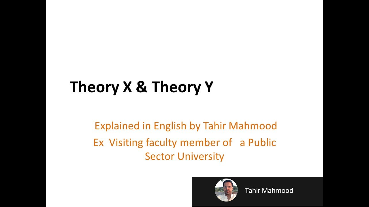 Theory X & Theory Y Explained in English Language | HRM | Management ...