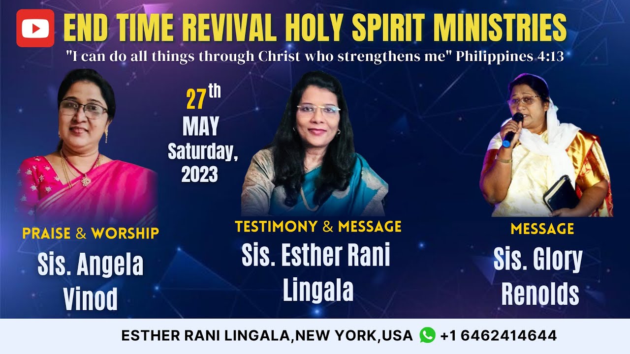 End Time Revival - Holy Spirit Ministries - 27th, May - 2023 Zoom ...