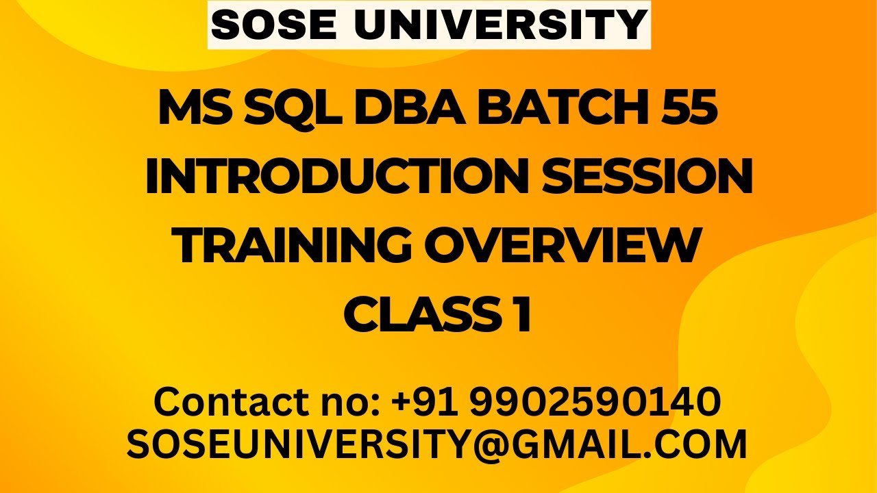 Sose Universitys Batch 55 Sql Dba Introduction Session Class 1 3669