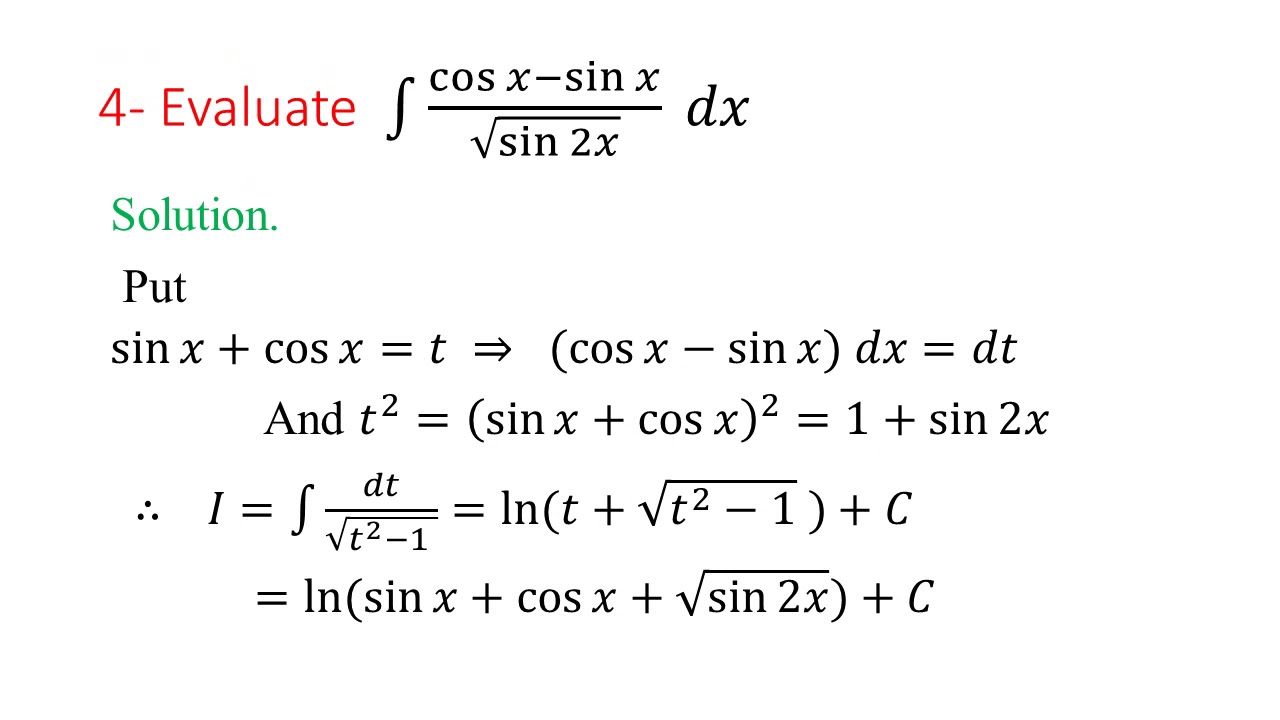 solved problem Integration 1 part 1 - YouTube