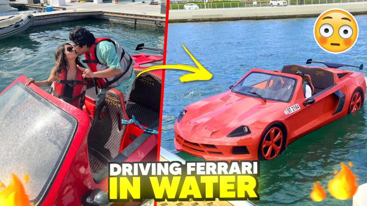 Driving Ferrari in Water | Dubai - YouTube