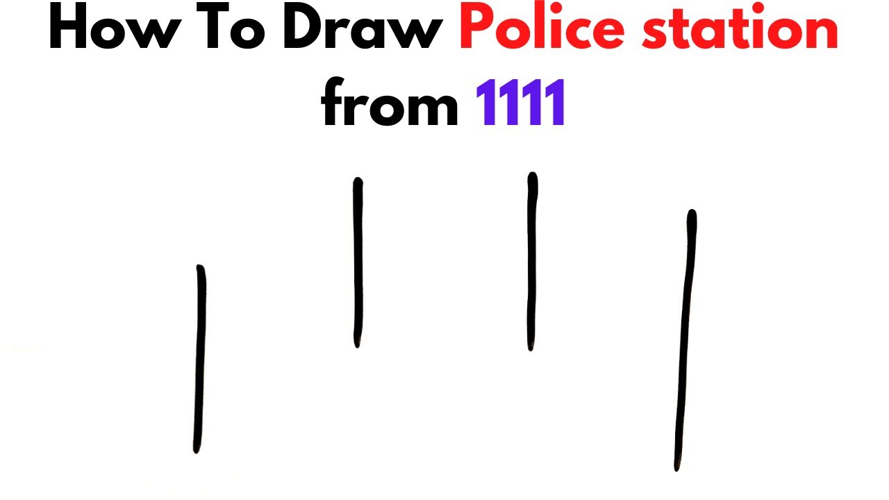 Police Station Drawing Step By Step From "1111" |How To Draw Police ...