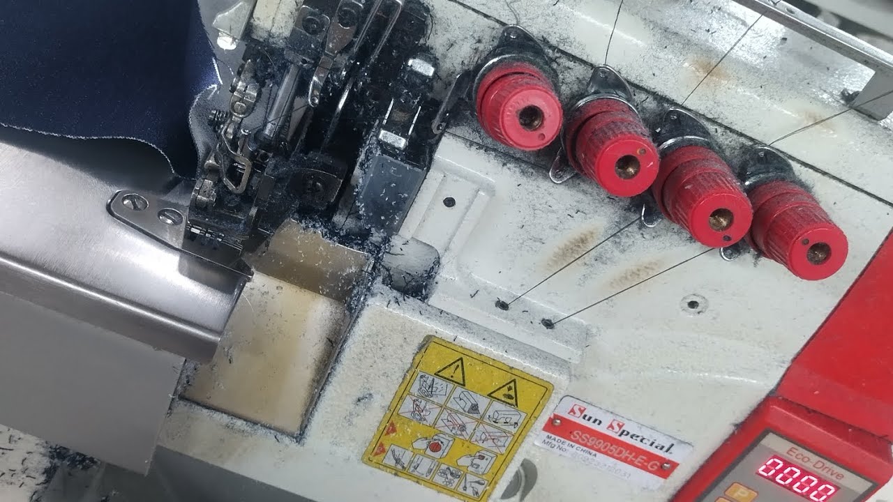 Regulagem da linha overloque da máquina de interlock . - YouTube