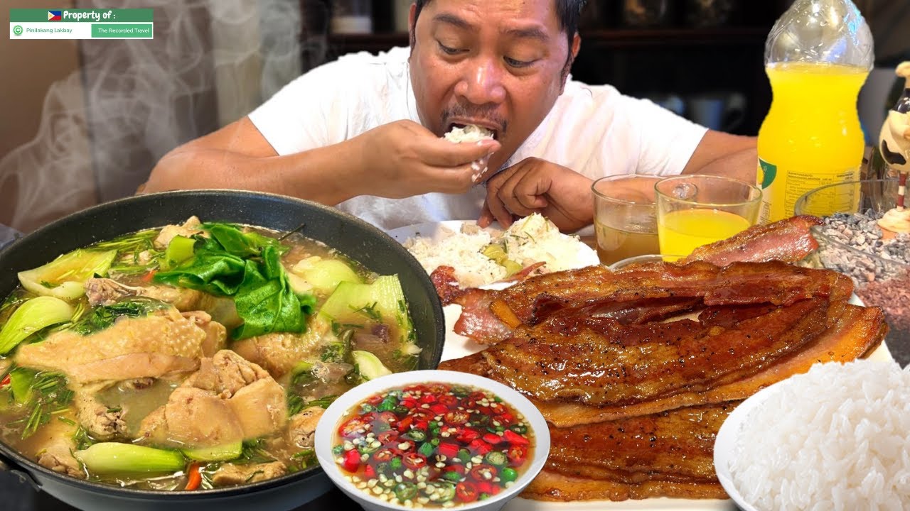 NATIVE NA MANOK STYLE TINOLA!!! CRISPY LIEMPO!!! Filipino Food. Mukbang ...