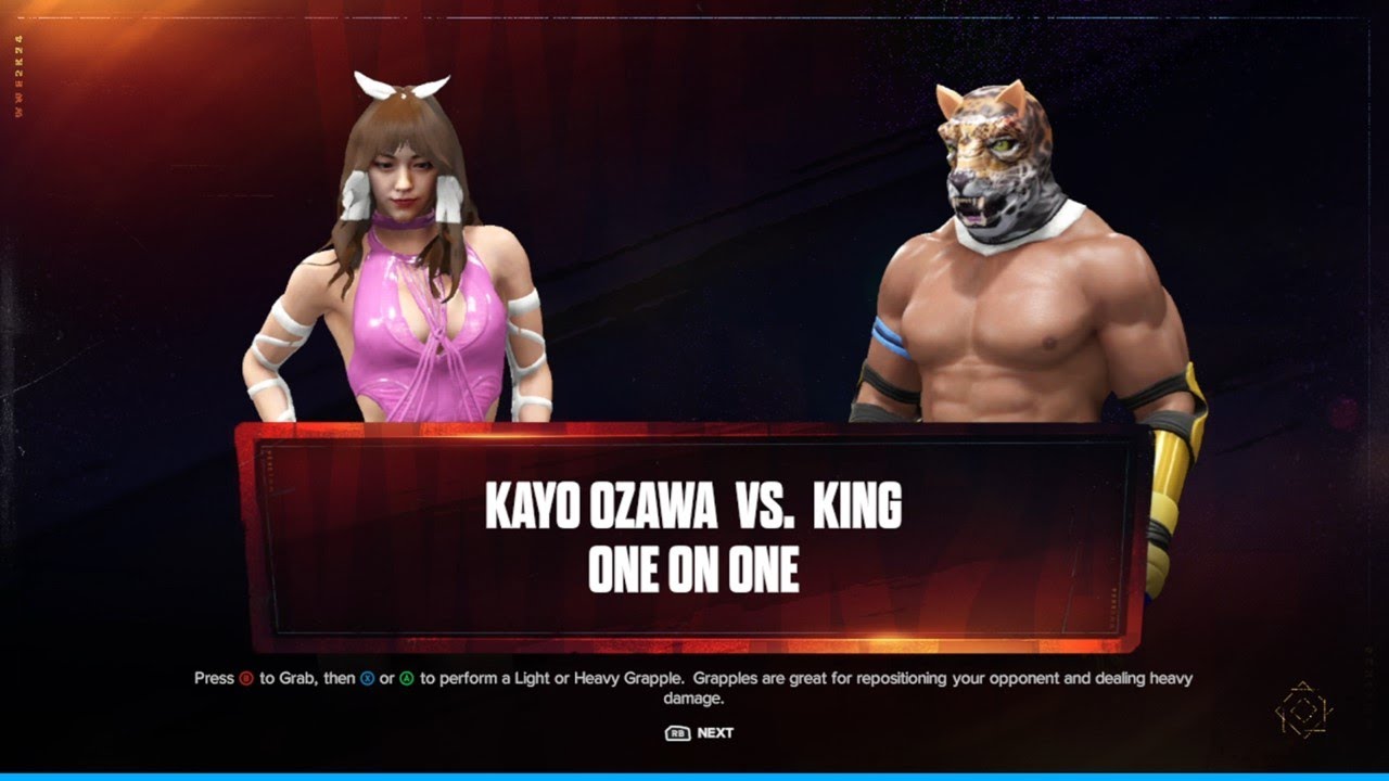 WWE 2K24 Kayo Ozawa (Wrestle Angels) vs King (Tekken) 小沢 佳代 vs キング ...