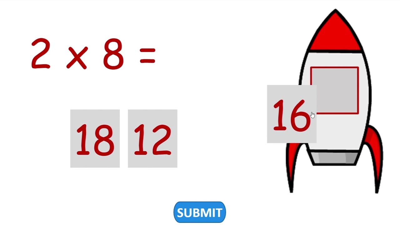 Multiplication by 2 and 3: Rocket game- Multiply by 2 - YouTube