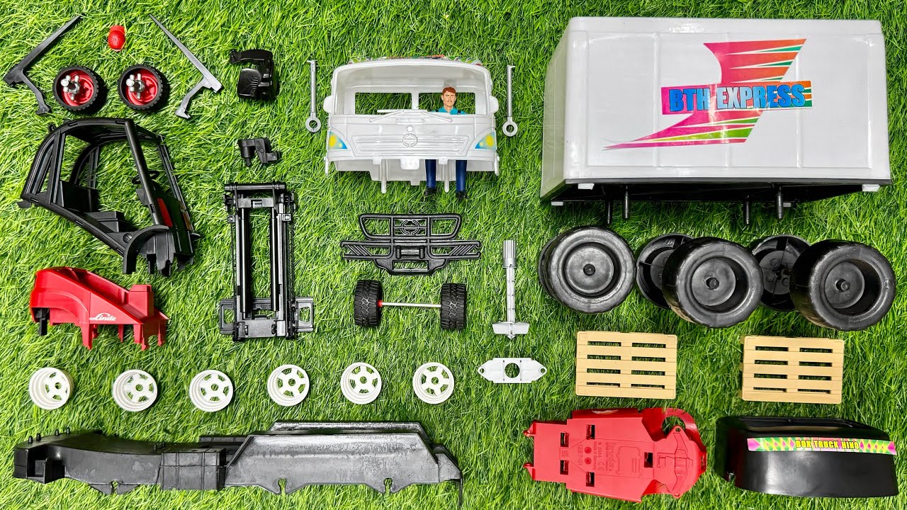 Merakit Mainan Rusak | Mobil Truk Box Paket & Forklift - YouTube